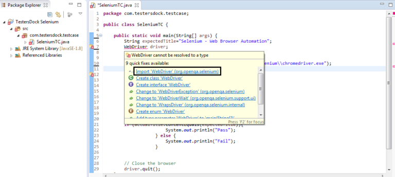 First Selenium Script With Browser Launch And Verifying Page Title