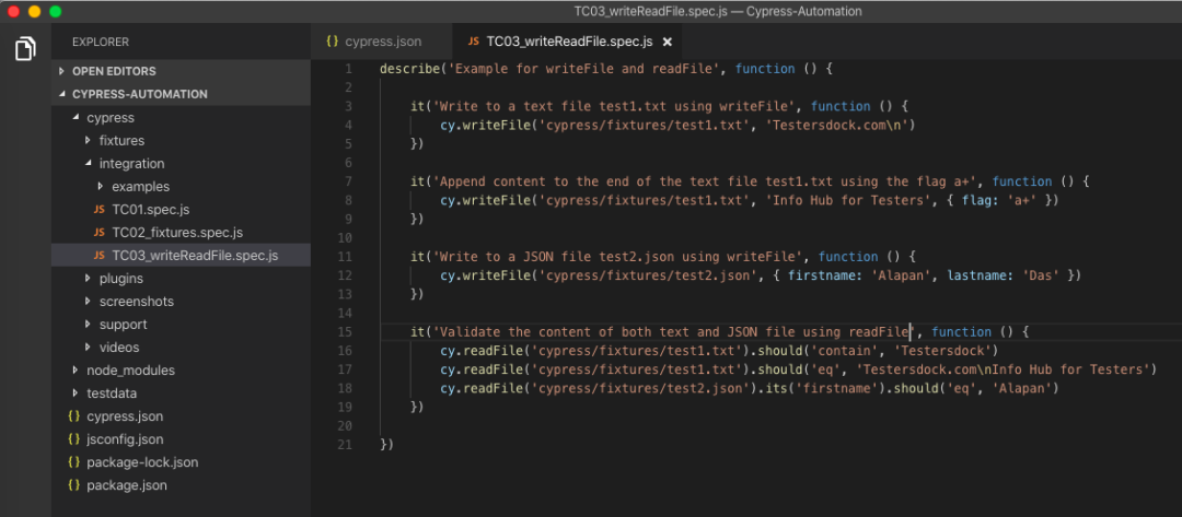 How To Use Writefile And Readfile In Cypress Testersdock