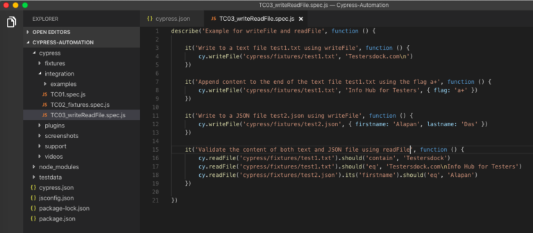 How To Use Writefile And Readfile In Cypress Testersdock