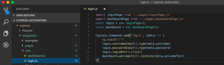 Cypress Page Object with Locator Functions and Custom Commands