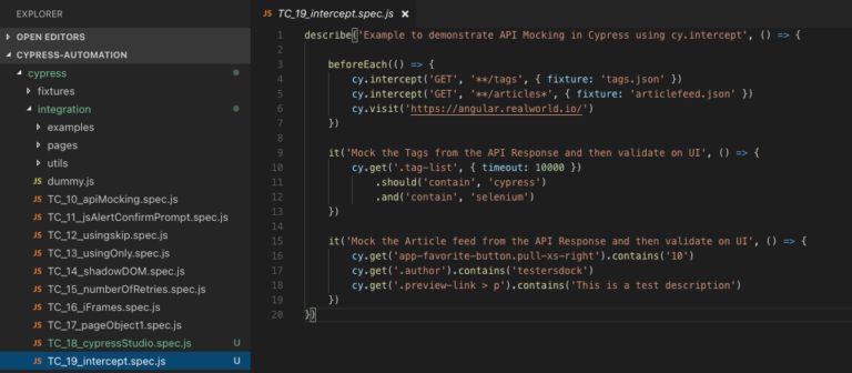 How to mock an API response using cy.intercept() - TestersDock How to mock an API response using cy.intercept() - TestersDock