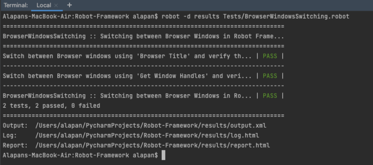 How To Switch Between Multiple Browser Windows In Robot Framework