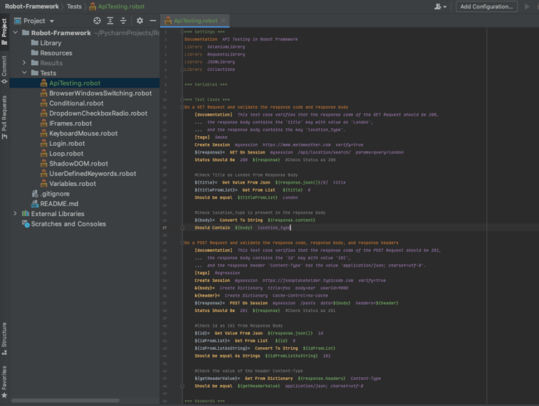 How to perform API testing in Robot Framework - TestersDock