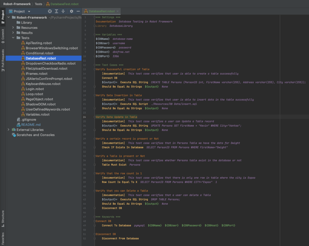 Database Testing In Robot Framework TestersDock