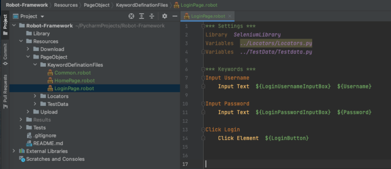 How to implement Page Object Model (POM) in Robot Framework